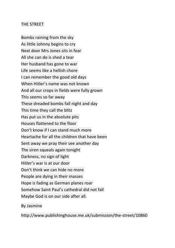 Blitz Poetry | Teaching Resources