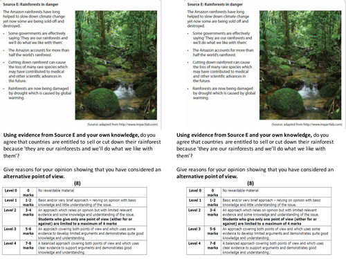 Environmental Change & Sustainability Unit Y11 | Teaching Resources