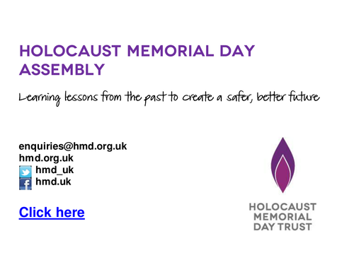 Assembly for KS4 for Holocaust Memorial Day 2015 | Teaching Resources