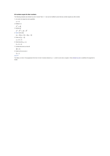 Division by zero problem | Teaching Resources