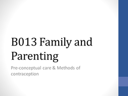 Family and Parenting - Preconceptual care | Teaching Resources