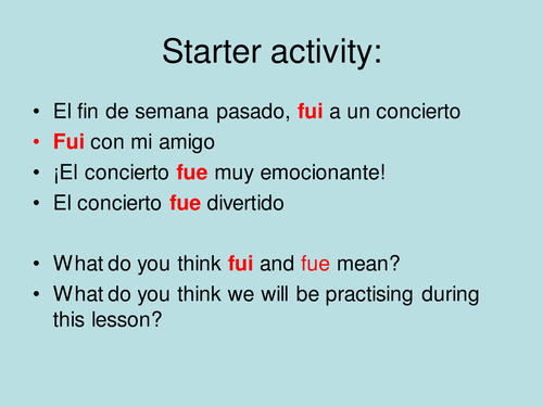 Fui a un concierto | Teaching Resources