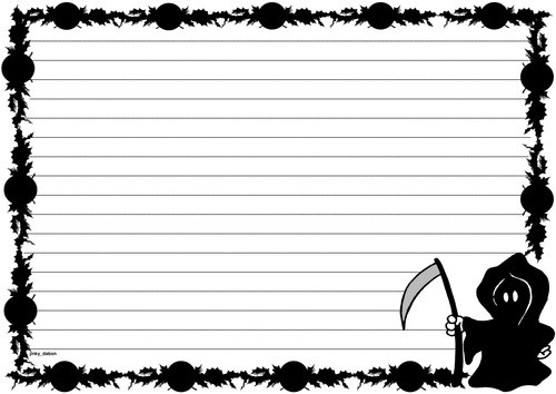 Happy Halloween Themed Lined paper and Pageborders | Teaching Resources