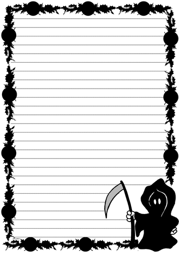 Happy Halloween Themed Lined paper and Pageborders | Teaching Resources