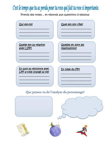 Projets Le Petit Prince | Teaching Resources