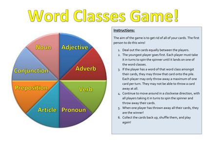 Word classes game - Resources - TES