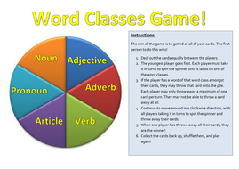 Word classes game | Teaching Resources
