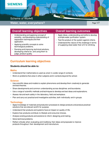 'Water, Water, Everywhere' KS3 Siemens Education | Teaching Resources