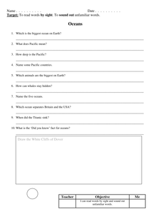 Seas and Coasts Reading Comprehensions - Resources - TES