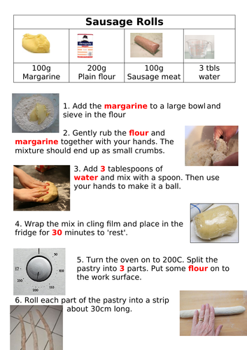 Pictorial Cooking Recipes | Teaching Resources