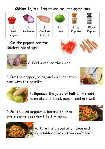 Pictorial Cooking Recipes | Teaching Resources