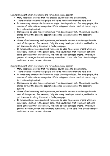 Animal cloning | Teaching Resources