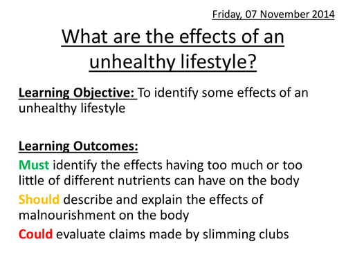 What are the effects of an unhealthy lifestyle? | Teaching Resources
