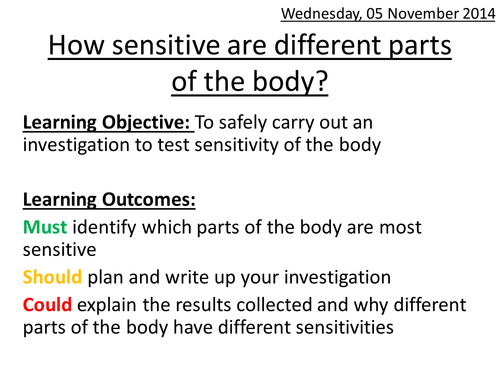 How sensitive are different parts of the body? | Teaching Resources