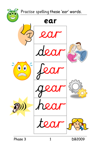 Phase 3: oi, ear, air, ure, er - table cards. by trummy13 - Teaching ...