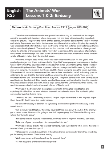 Animals in WWI (English unit of work) | Teaching Resources