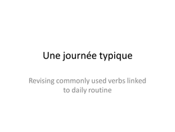 Une journée typique | Teaching Resources
