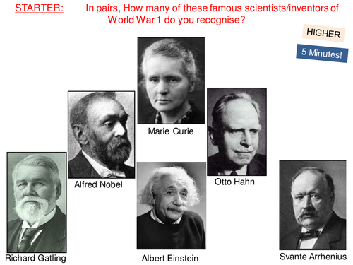 WW1 Chemistry: Science...For Good or Bad? | Teaching Resources