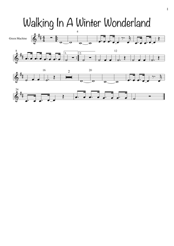 Band Arrangement - Walking in a Winter Wonderland | Teaching Resources