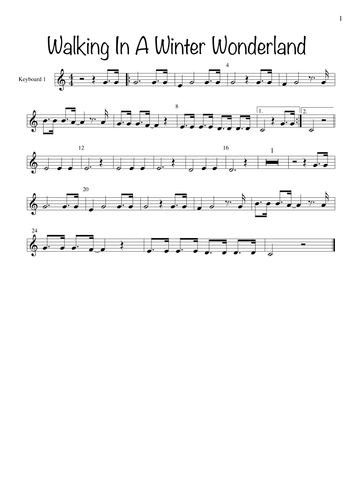 Band Arrangement - Walking in a Winter Wonderland | Teaching Resources