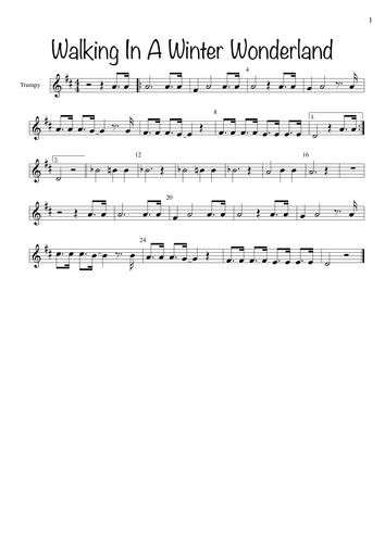 Band Arrangement - Walking in a Winter Wonderland | Teaching Resources