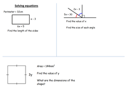Solving equations involving shape | Teaching Resources
