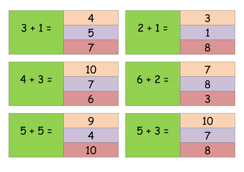 Addition card game | Teaching Resources