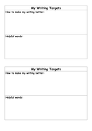 Writing Target Card | Teaching Resources