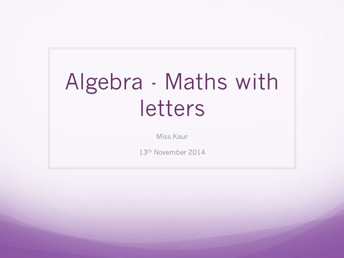 Introduction to algebra - Year 7 | Teaching Resources