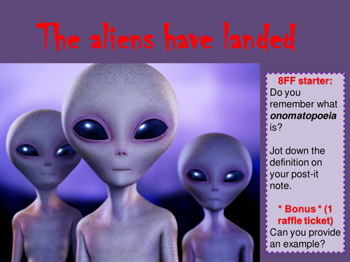 Alien poetry - onomatopoeia | Teaching Resources