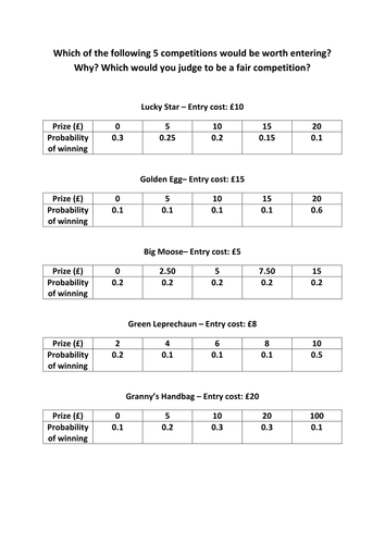 Discrete Random Variables Activities | Teaching Resources Discrete Random Variables Activities | Teaching Resources