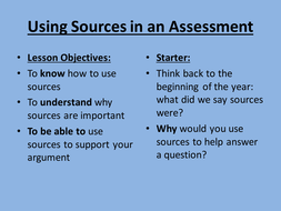 How to use Sources | Teaching Resources