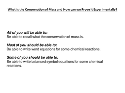 Conservation of Mass | Teaching Resources