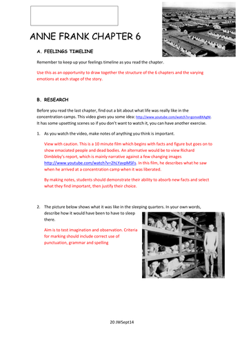 Anne Frank Workbook | Teaching Resources