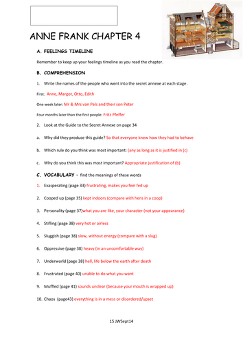 Anne Frank Workbook | Teaching Resources