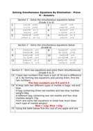 Simultaneous Equations - Graded Worksheet | Teaching Resources