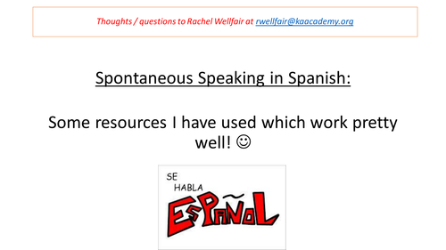 Spontaneous Speaking Activities in Spanish | Teaching Resources