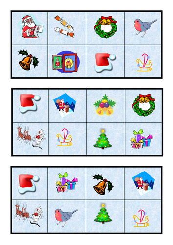 60 Christmas picture bingo game cards | Teaching Resources