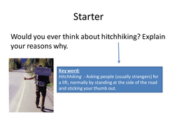 Hitcher - Simon Armitage (2 lessons, PEE) | Teaching Resources