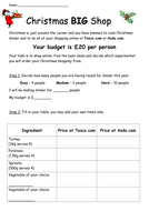 Maths christmas shopping task | Teaching Resources