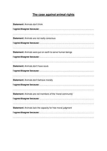 Animals Rights - Lesson 1 - Humans and Animals | Teaching Resources