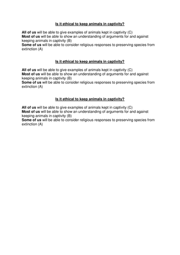 Animal Rights - Lesson 6 - Are zoos ethical? | Teaching Resources