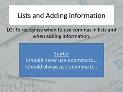 Lists and adding extra information to sentences | Teaching Resources