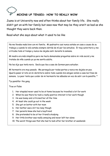 all the Tenses and relationships/family/free time | Teaching Resources