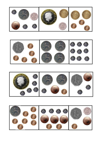 Amounts of coins and division with coins | Teaching Resources