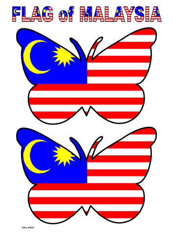 Butterfly Themed Flag of Malaysia | Teaching Resources