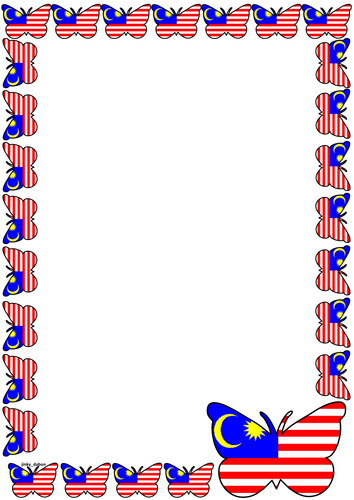 Flag of Malaysia Themed Lined paper and Pageborder | Teaching Resources