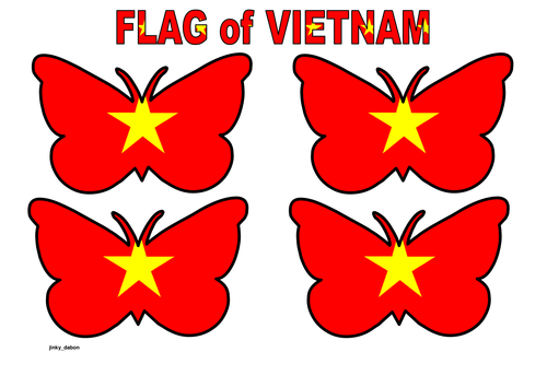 Butterfly Themed Flag of Vietnam | Teaching Resources
