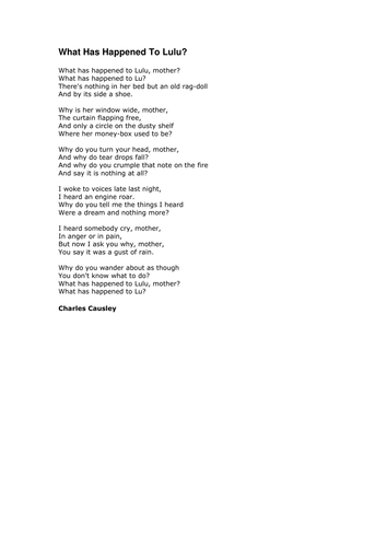 Outstanding Ofsted lesson. Causley's Lulu | Teaching Resources