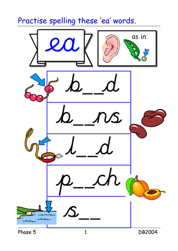 Phase 5: ea grapheme: cards, games, activities | Teaching Resources